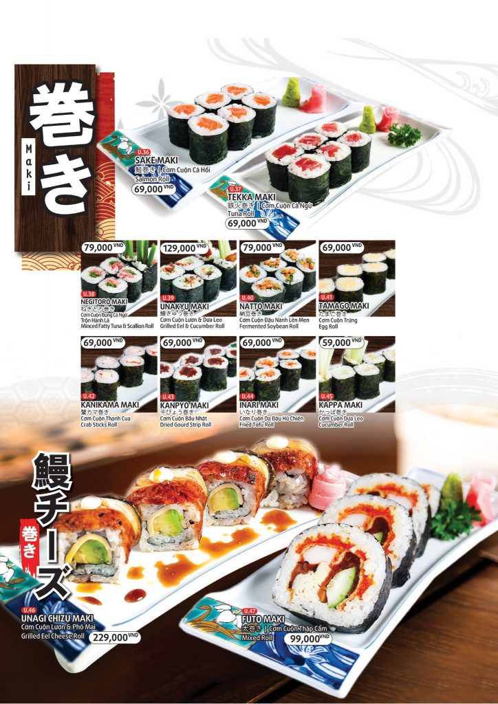 Thực Đơn - Sushi World | Nhà Hàng Nhật Bản Hàng Đầu Việt Nam