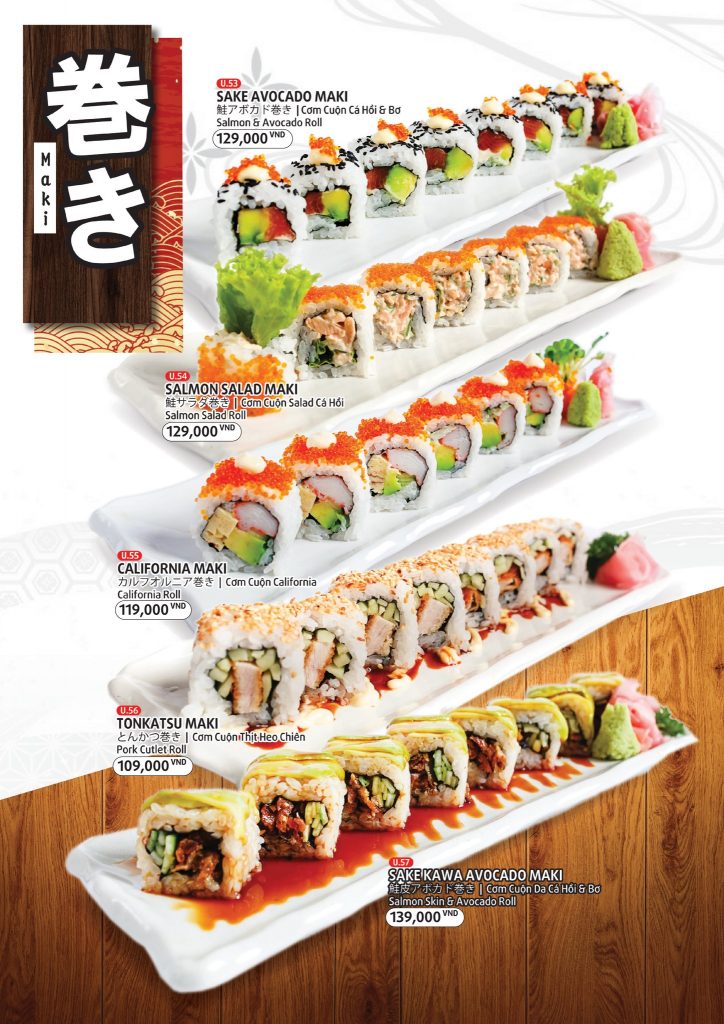 Thực Đơn - Sushi World | Nhà Hàng Nhật Bản Hàng Đầu Việt Nam