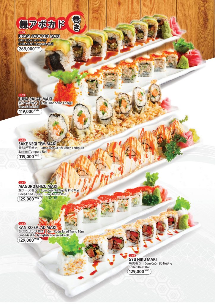 Thực Đơn - Sushi World | Nhà Hàng Nhật Bản Hàng Đầu Việt Nam