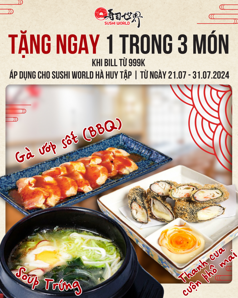 Sushi World Hà Huy Tập - Ưu đãi mùa hè! - Sushi World | Nhà Hàng Nhật ...